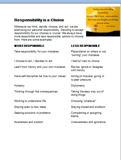 Taking Responsibility for your Actions - Amped Up Learning