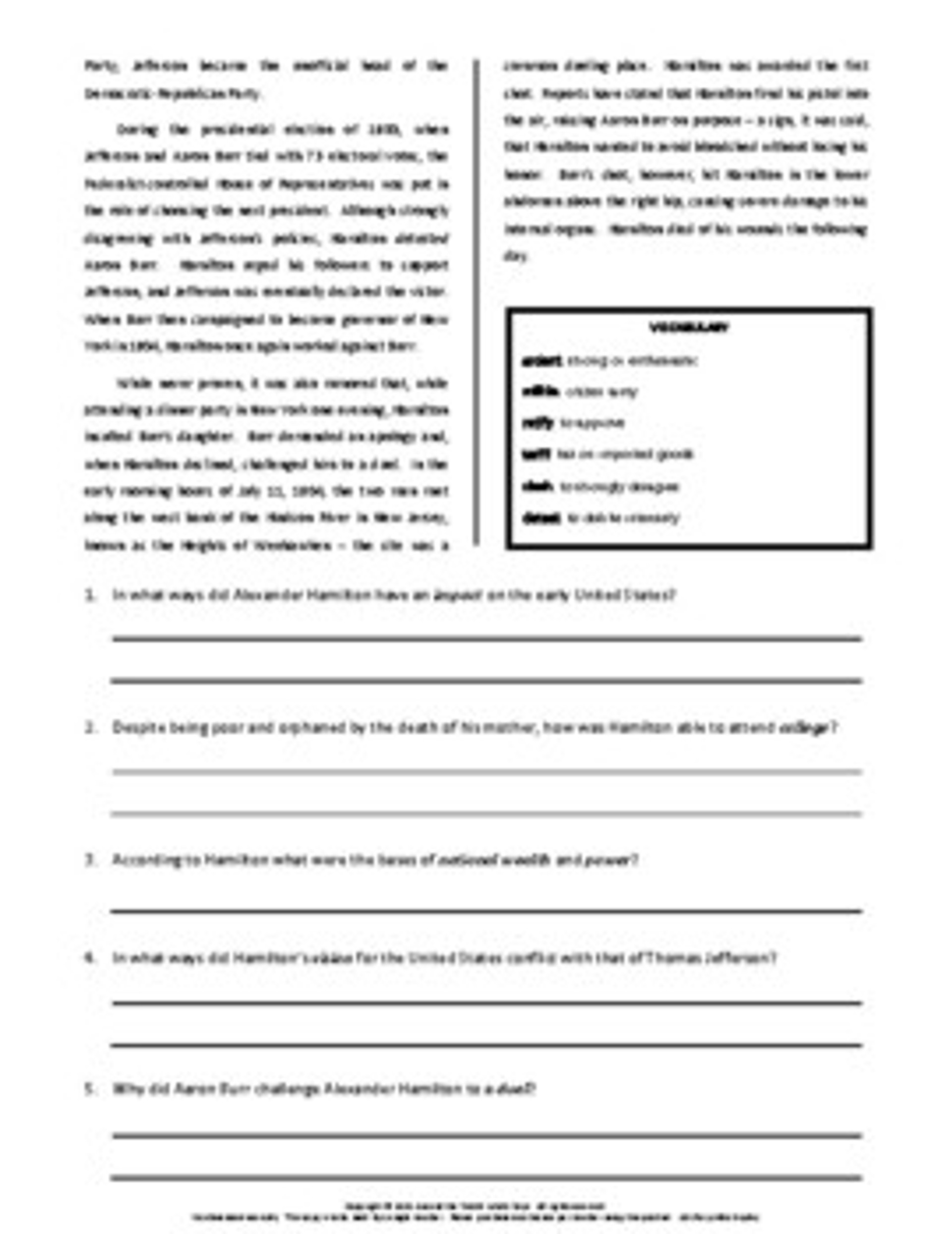 Biography: Alexander Hamilton