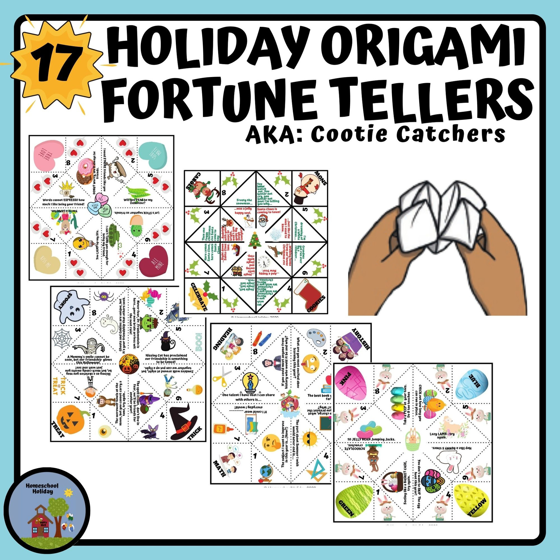 Origami Fortune Tellers - Cootie Catchers Mega Pack Holiday Collection