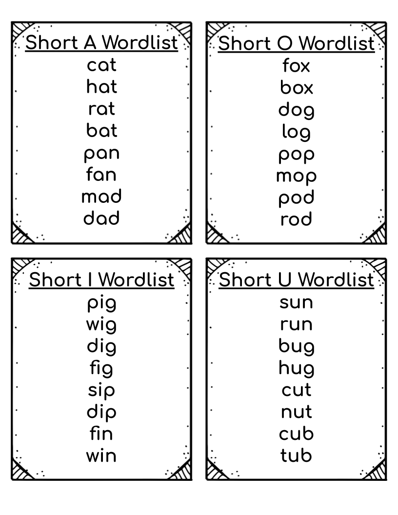 Phonemic Awareness Picture Cards for Short Vowel Words with Digraphs ...