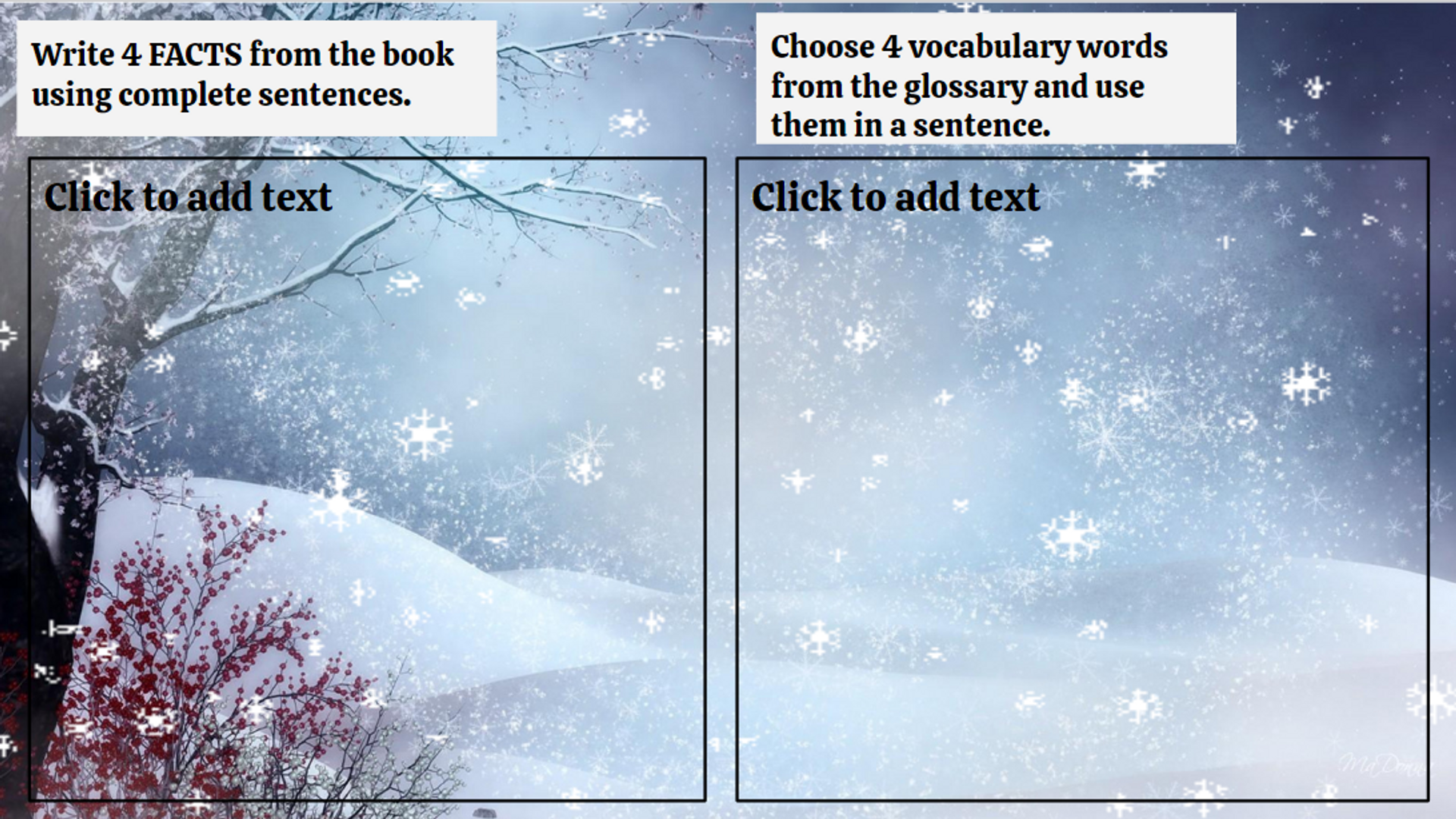 Bitmoji Classroom Template WINTER ACTIVITIES (Upper Elementary)