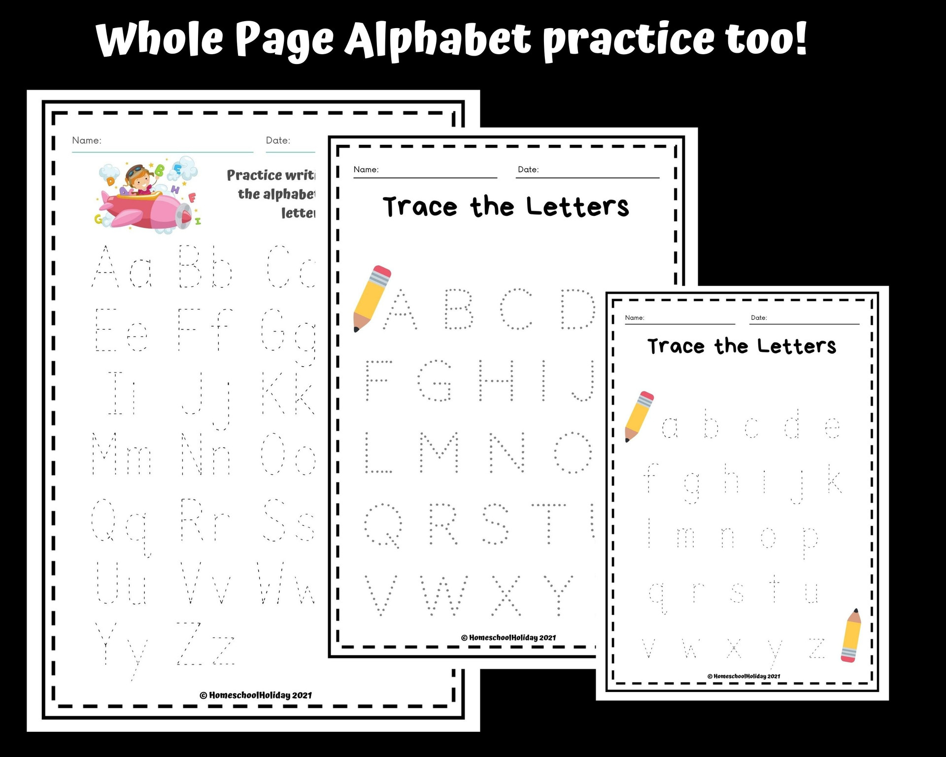 Alphabet Tracing Practice - Manuscript & Cursive Bundle