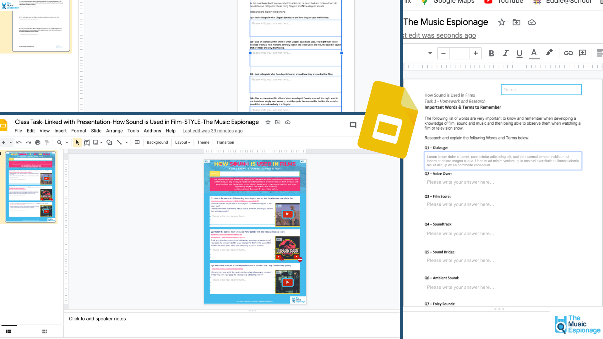 History of Sound in Film-FULL LESSONS-Distance Learning | Google Slides™