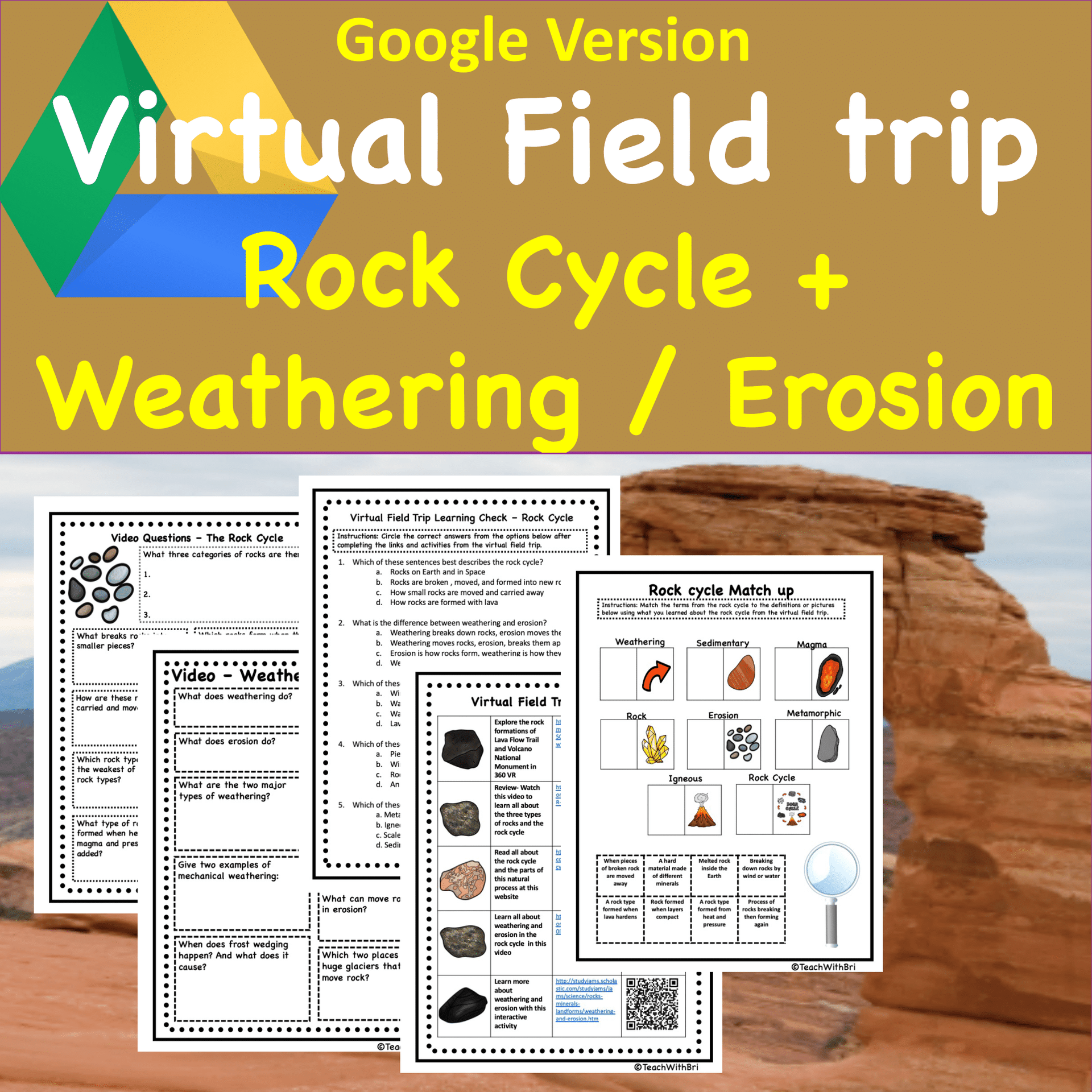 Rock Cycle Weathering and Erosion Virtual Field Trip- Google Classroom ...