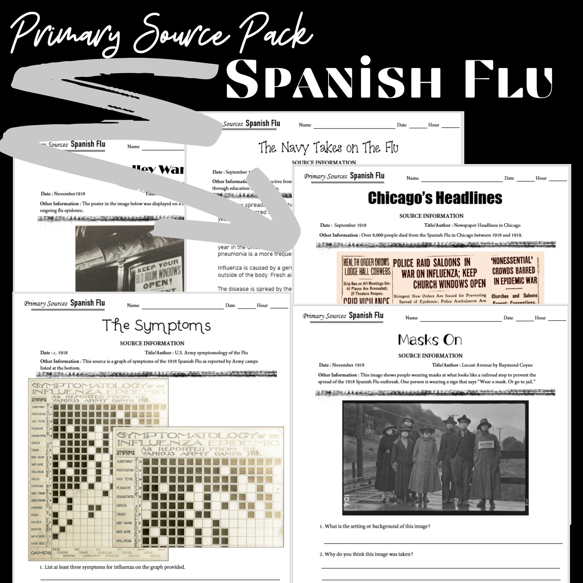 Spanish Flu Primary Source Pack (Google Compatible) - Amped Up Learning