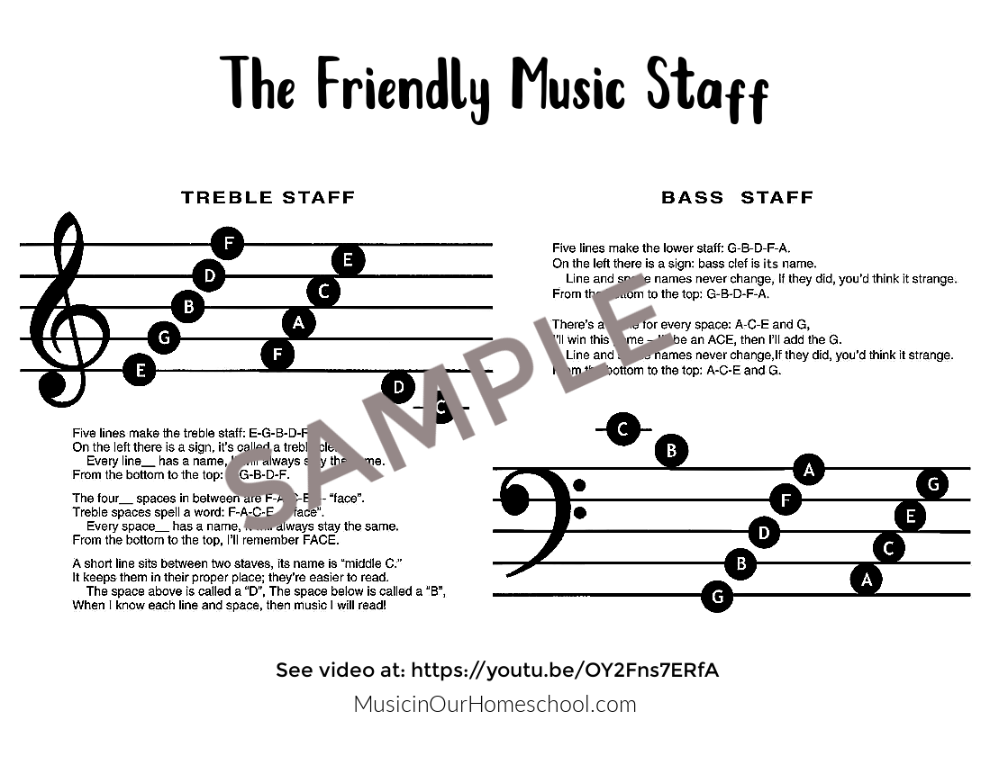 "The Friendly Music Staff" song set