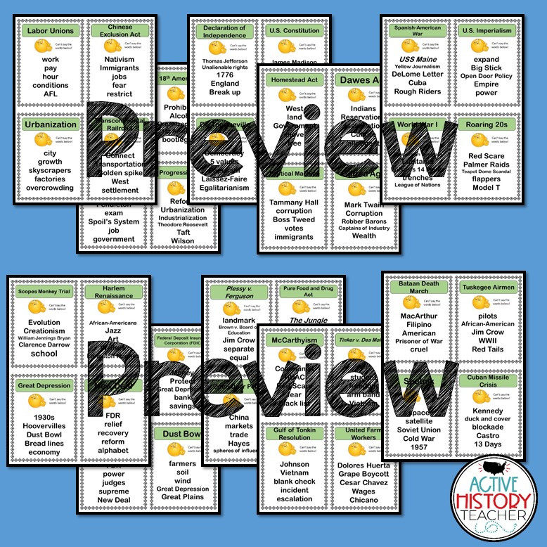 US History EOC Review Game TABOO
