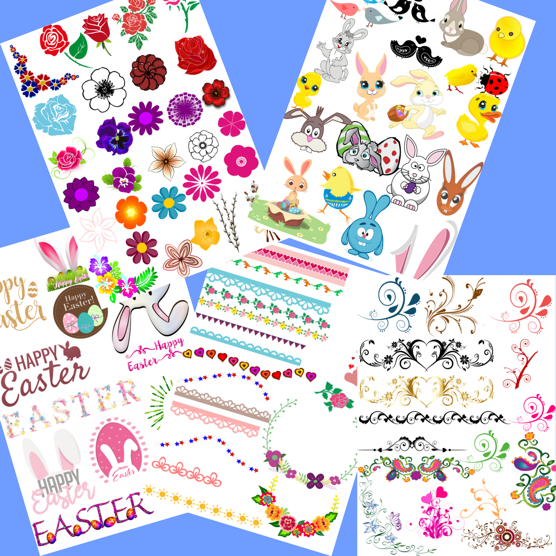 Spring Easter Decor Crafts and Games Bundle