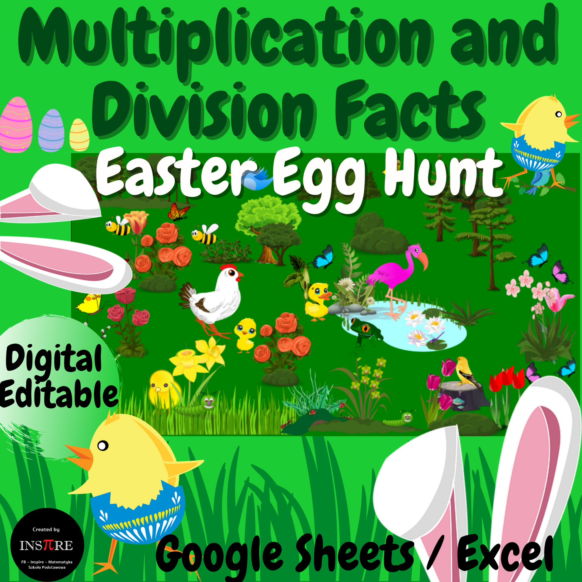 DIGITAL Math Easter Egg Scavenger Hunt Multiplication & Division Facts ...