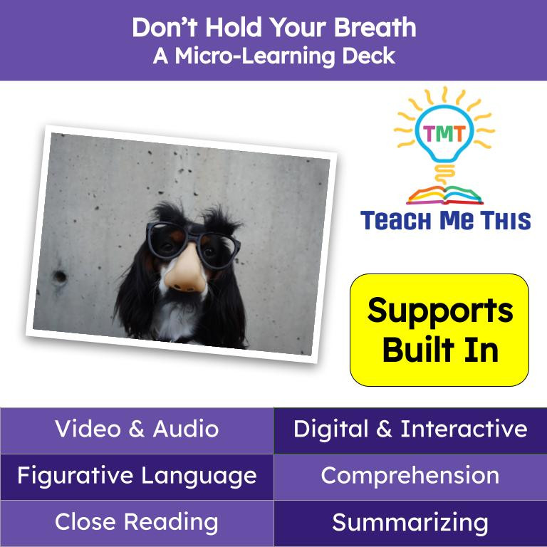 Don't Hold Your Breath Figurative Language Reading Passage and Activities