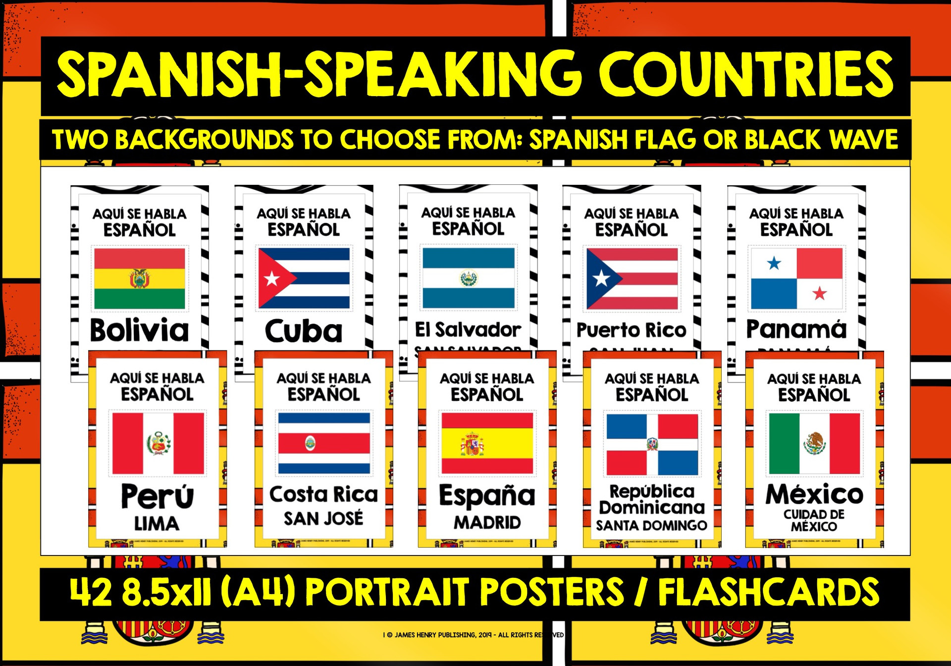 SPANISH FRUITS FLASHCARDS POSTERS