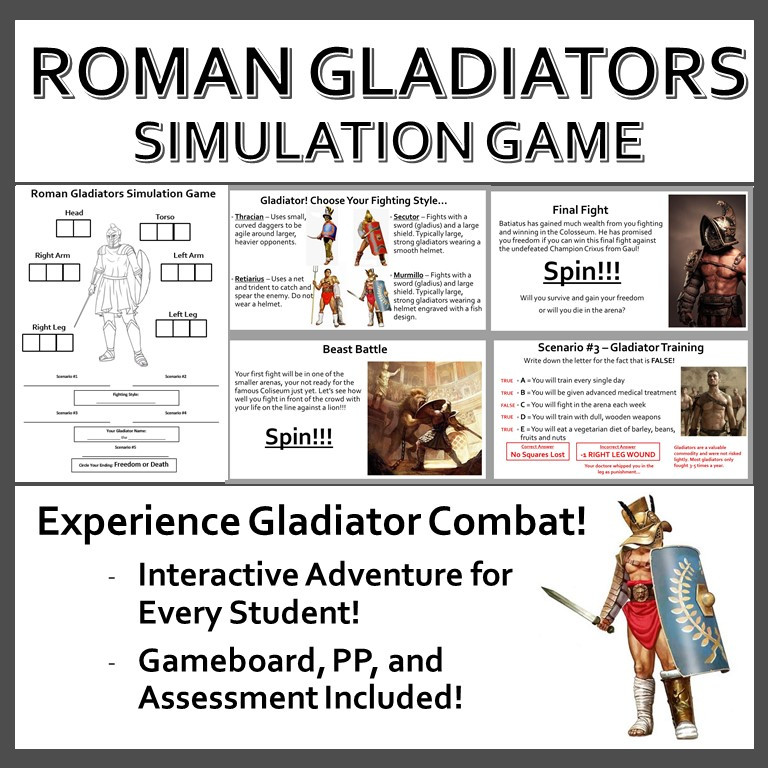 Roman Gladiators Simulation Game