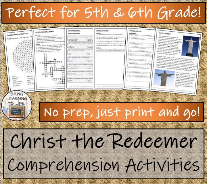 FREE Christ the Redeemer Close Reading Comprehension Activities | 5th ...