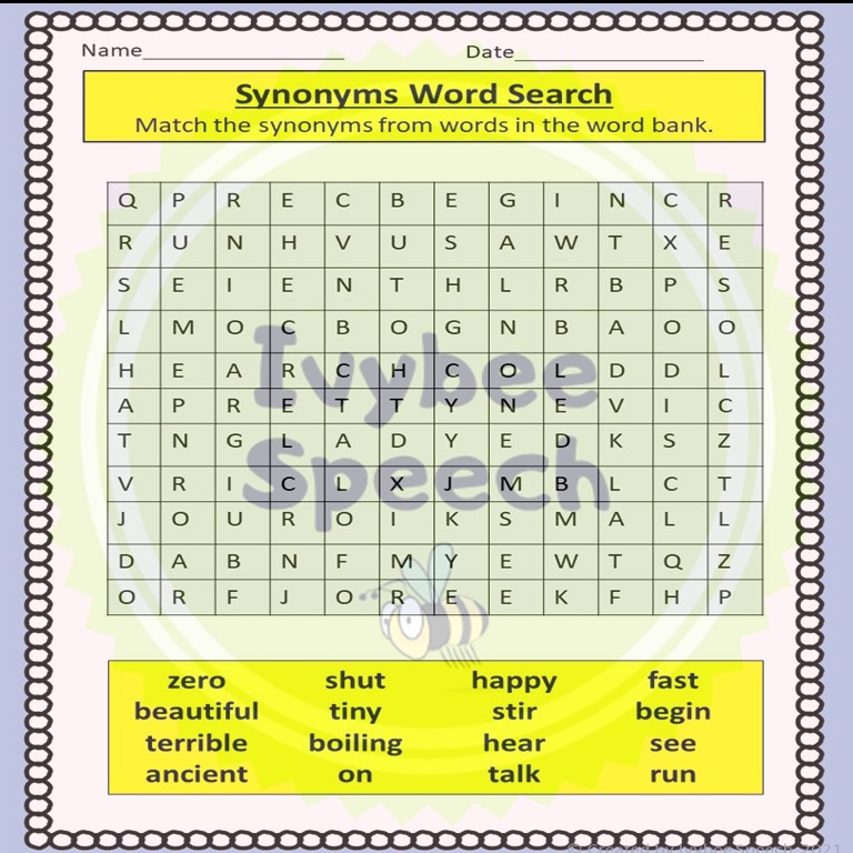 Synonyms, Antonyms, Homonyms Worksheets and Puzzles
