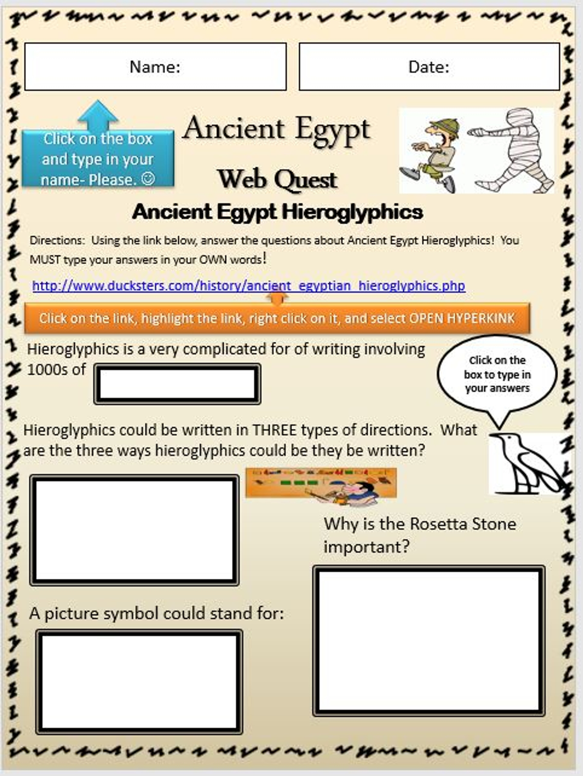 Ancient Egypt Web Quest! - Amped Up Learning