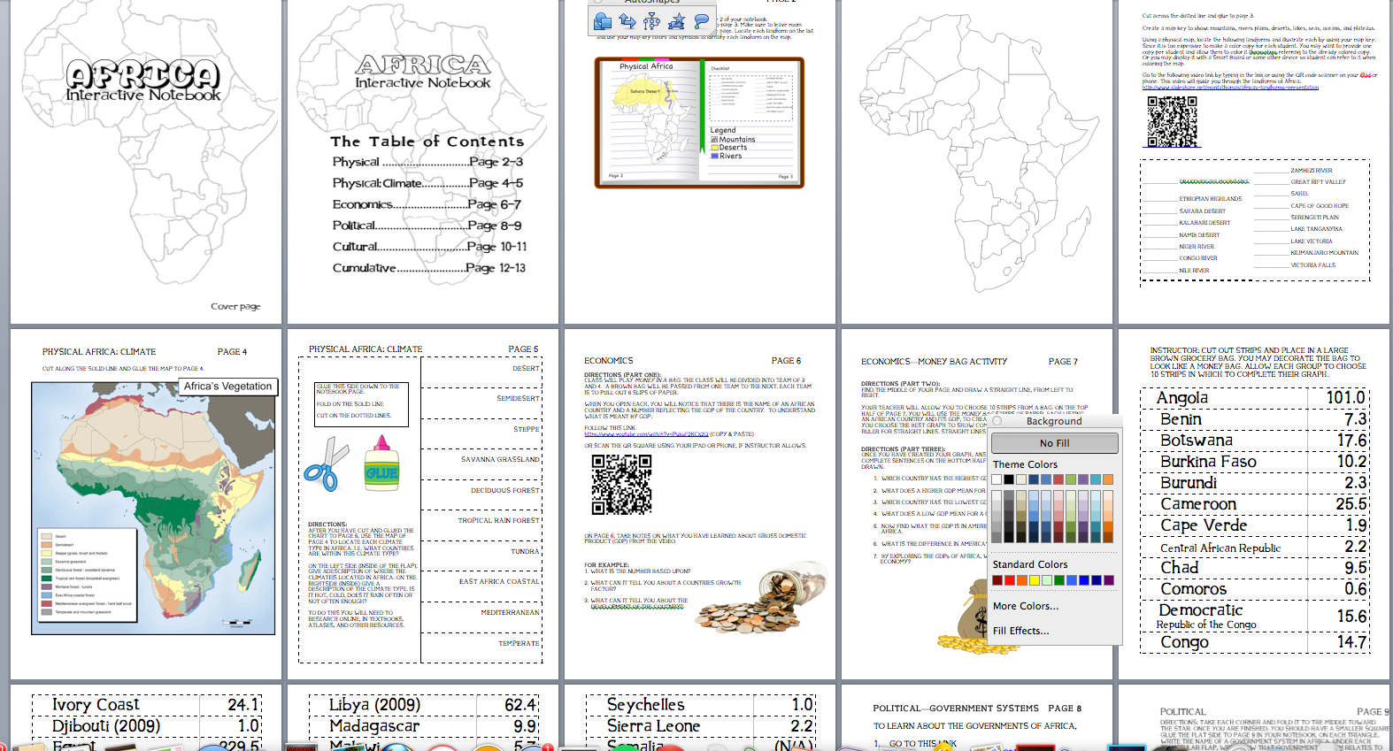 Geography: Africa Interactive Notebook
