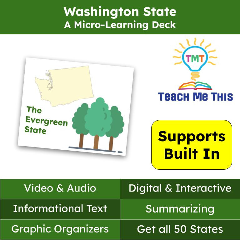 Washington (50 States and Capitals) Informational Text and Activities