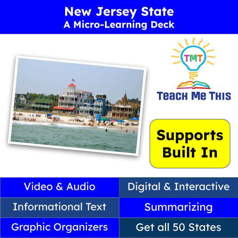 New Jersey (50 States and Capitals) Informational Text and Activities