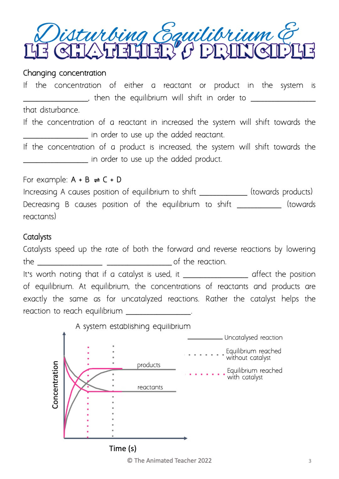 Le Chatelier’s Principle Worksheets