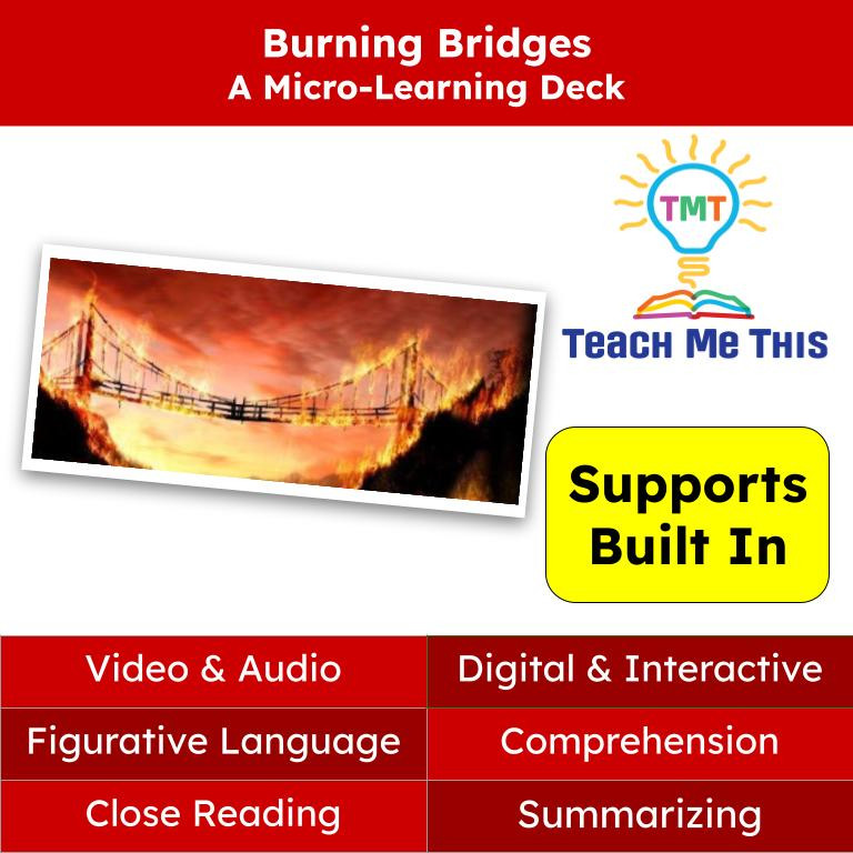 Burning Bridges Figurative Language Reading Passage and Activities