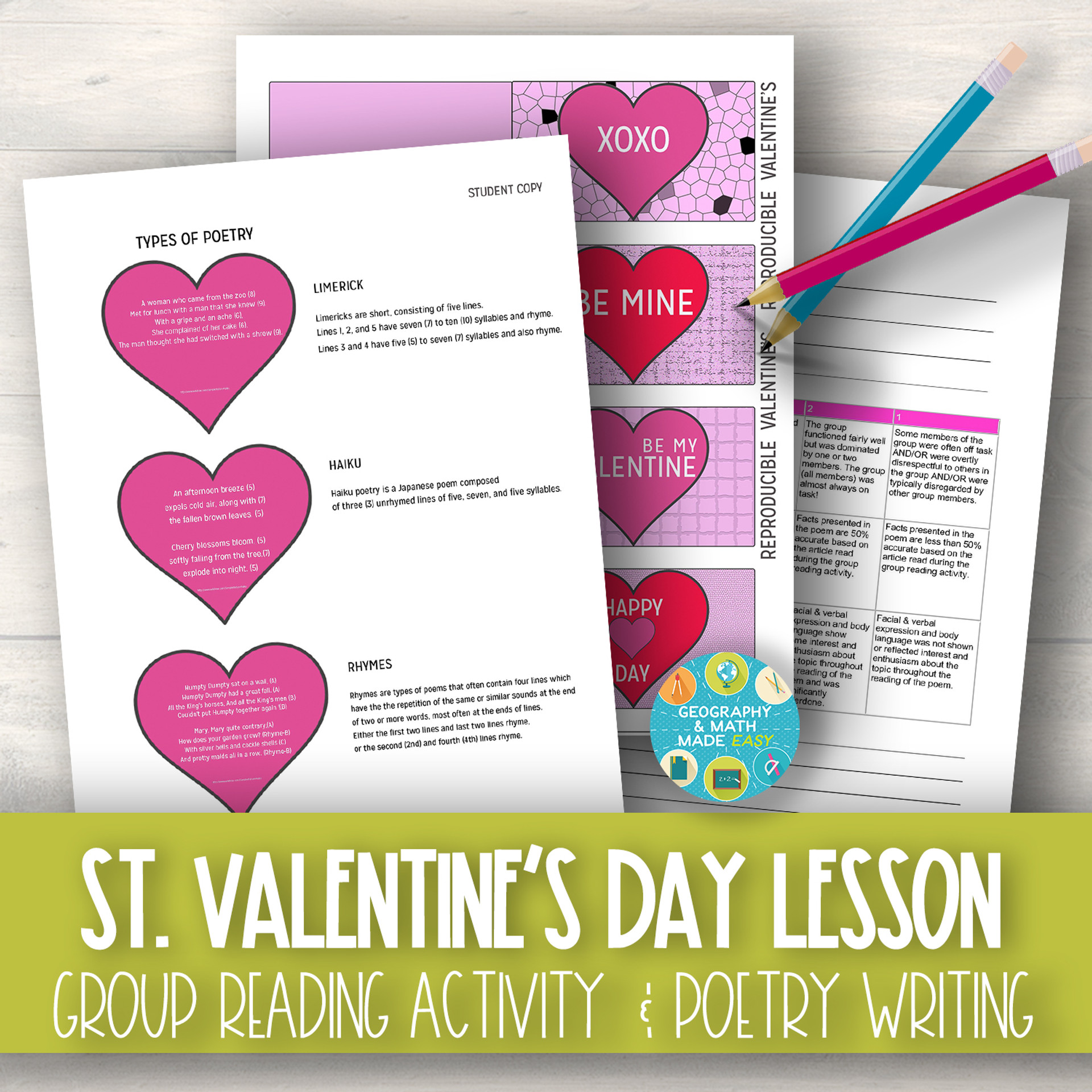 GEOGRAPHY: ST. VALENTINE'S DAY (GROUP READING & COMPREHENSION GAME).