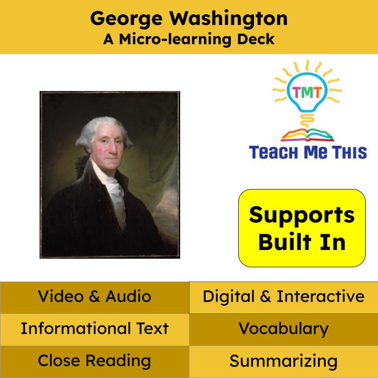 President George Washington Informational Text Reading Passage and ...