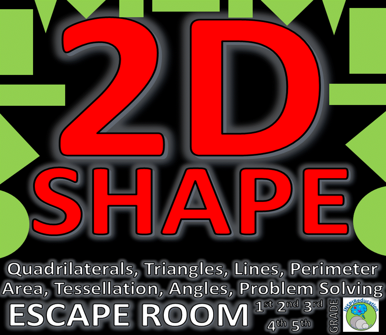 MATH ESCAPE ROOM: 2D SHAPE - 10 Challenges, Resources, Student Workbook ...