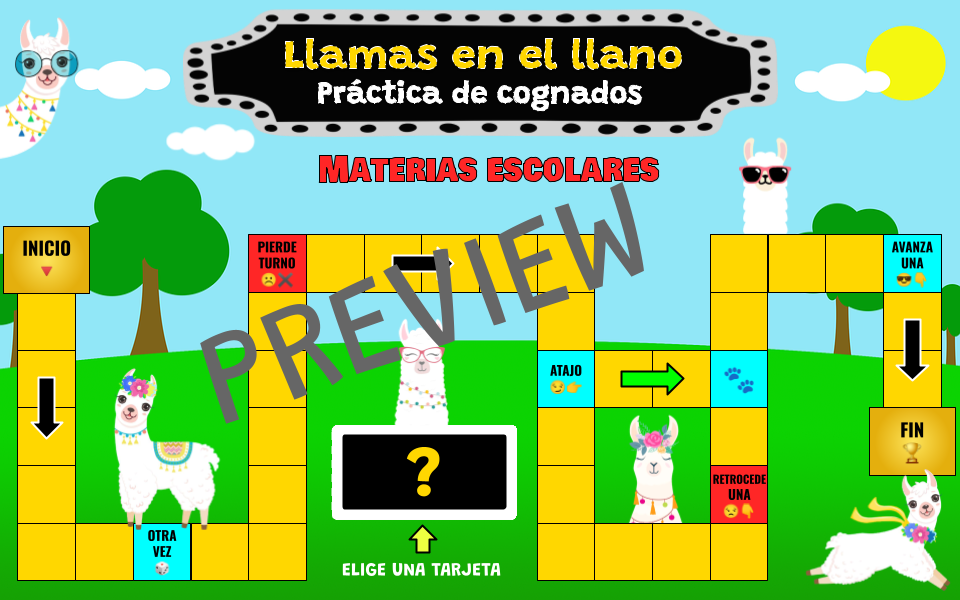 Llamas en el llano: A Board Game for Spanish-English Cognate Practice ...