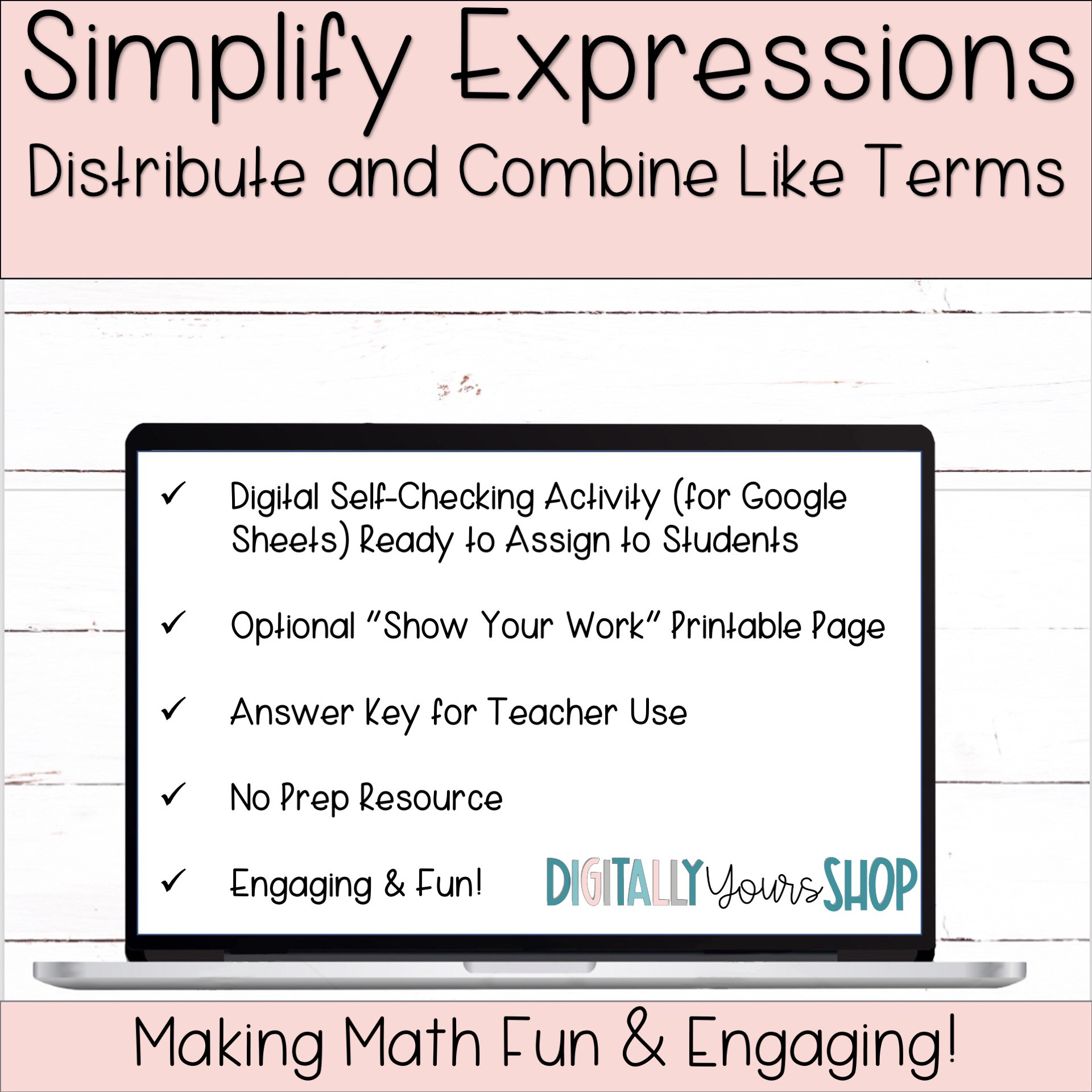 Simplify Expressions Digital Activity