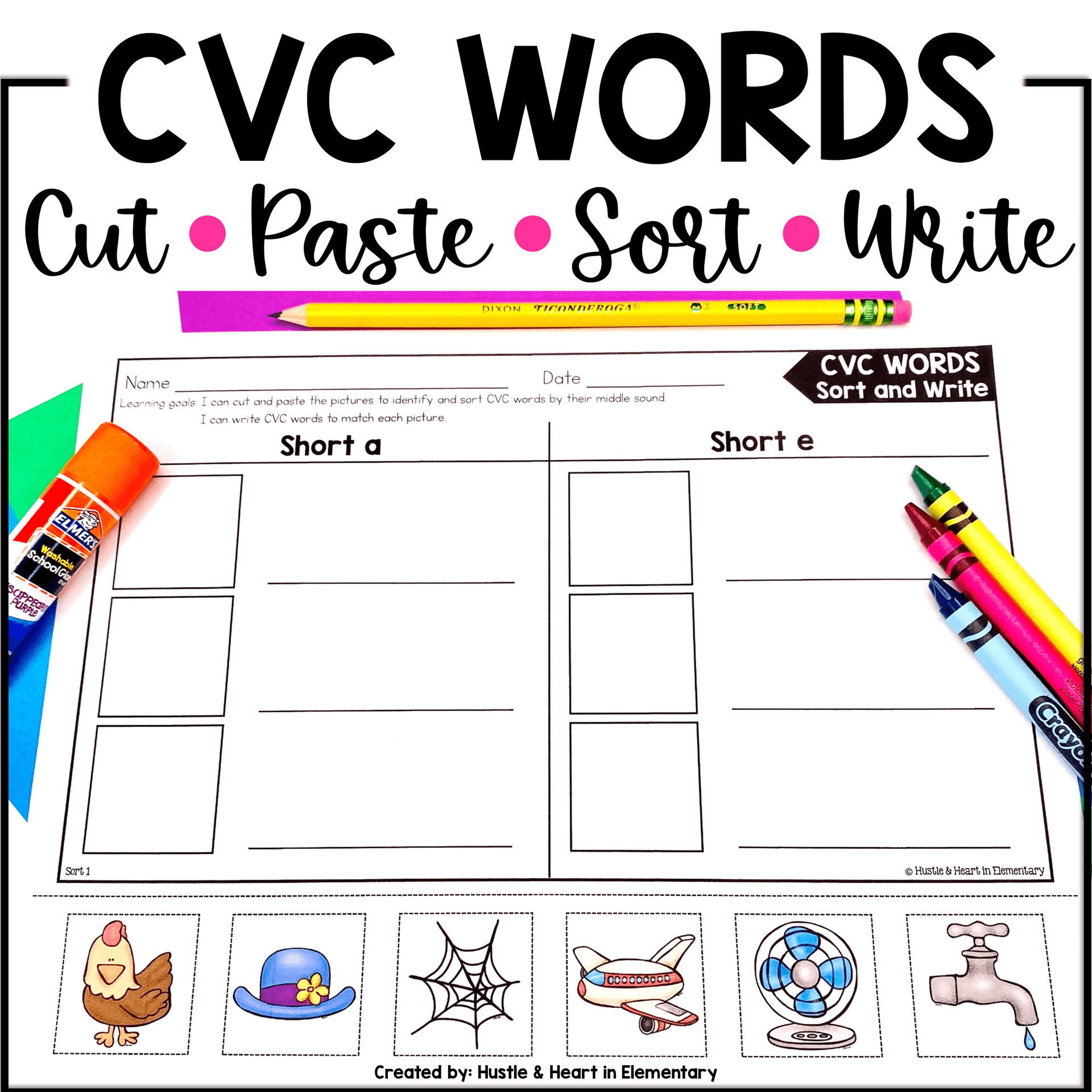 CVC WORDS BUNDLE (12 different activities) - Amped Up Learning