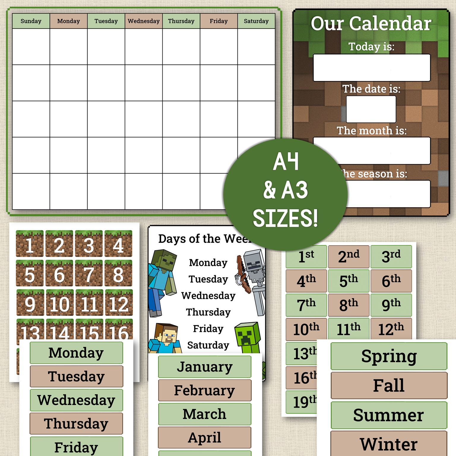 Calendar Set Non-Dated