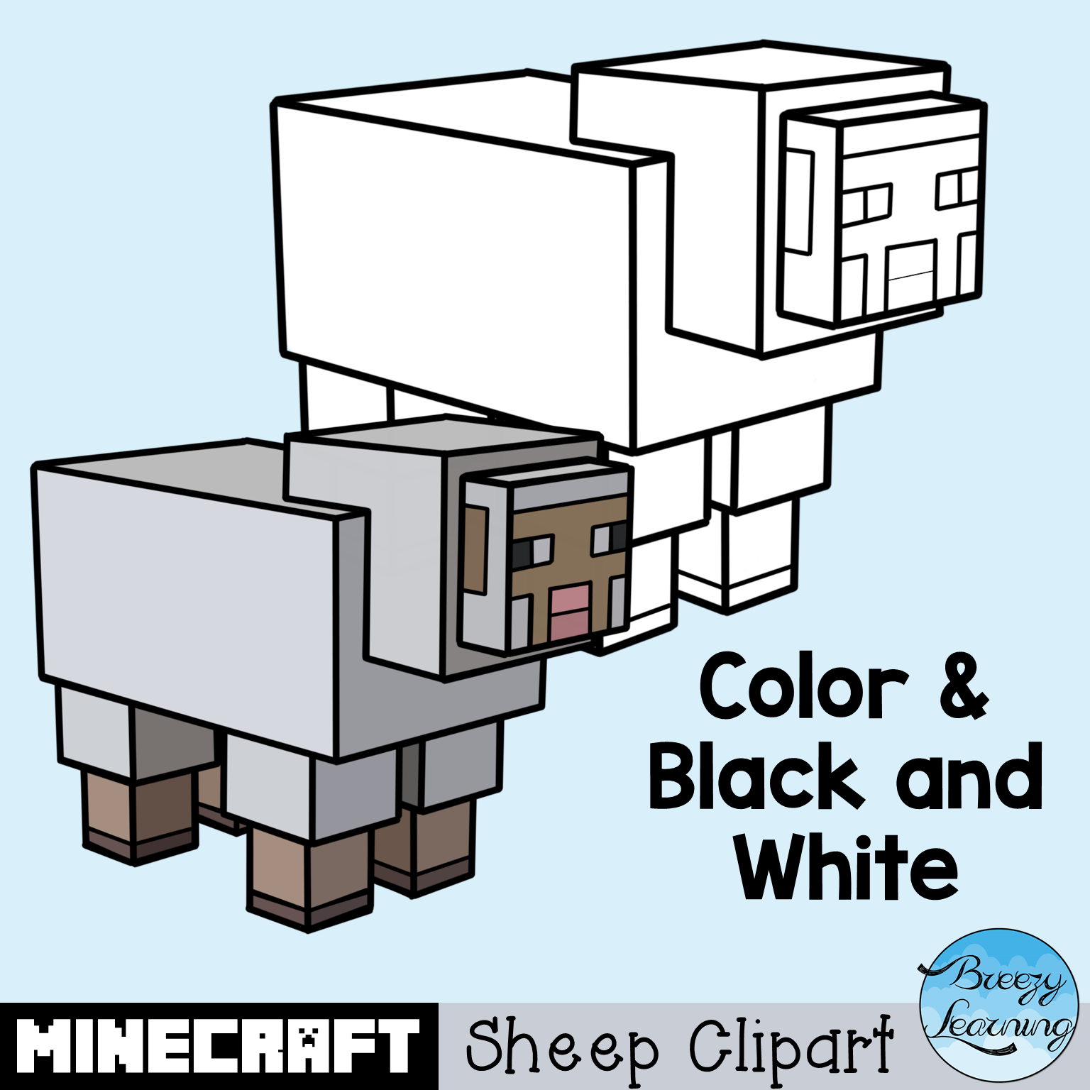 Colorful Sheep Clipart - Minecraft PNGs