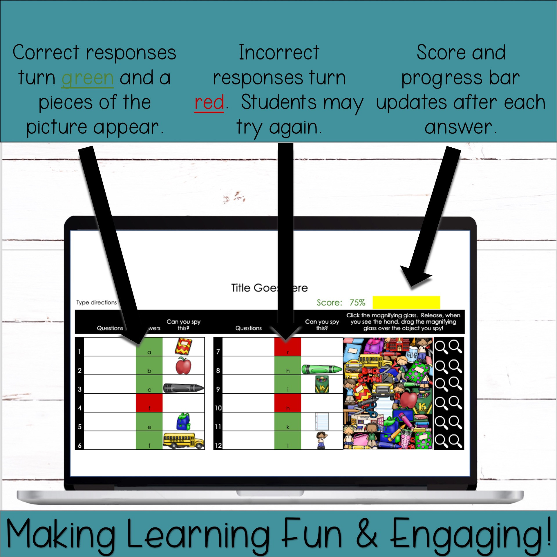 Template for Google Sheets - 12 Question - I Spy Digital Activity