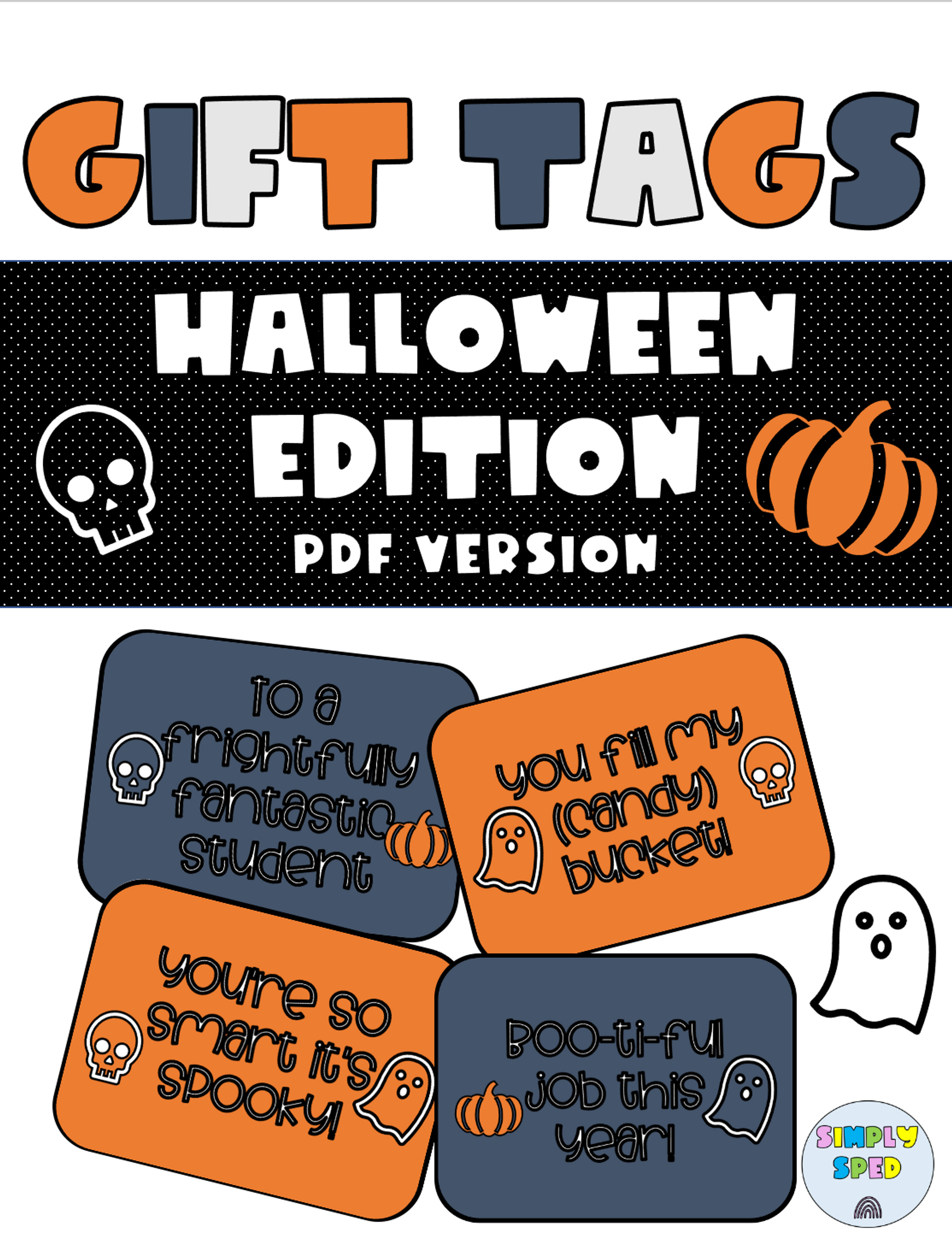 Halloween Name Tags FREEBIE | French Version Included!