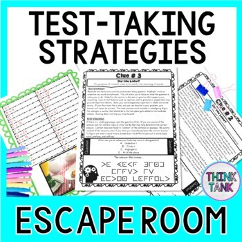 Test Taking Strategies ESCAPE ROOM - Test Prep for ALL subjects ...