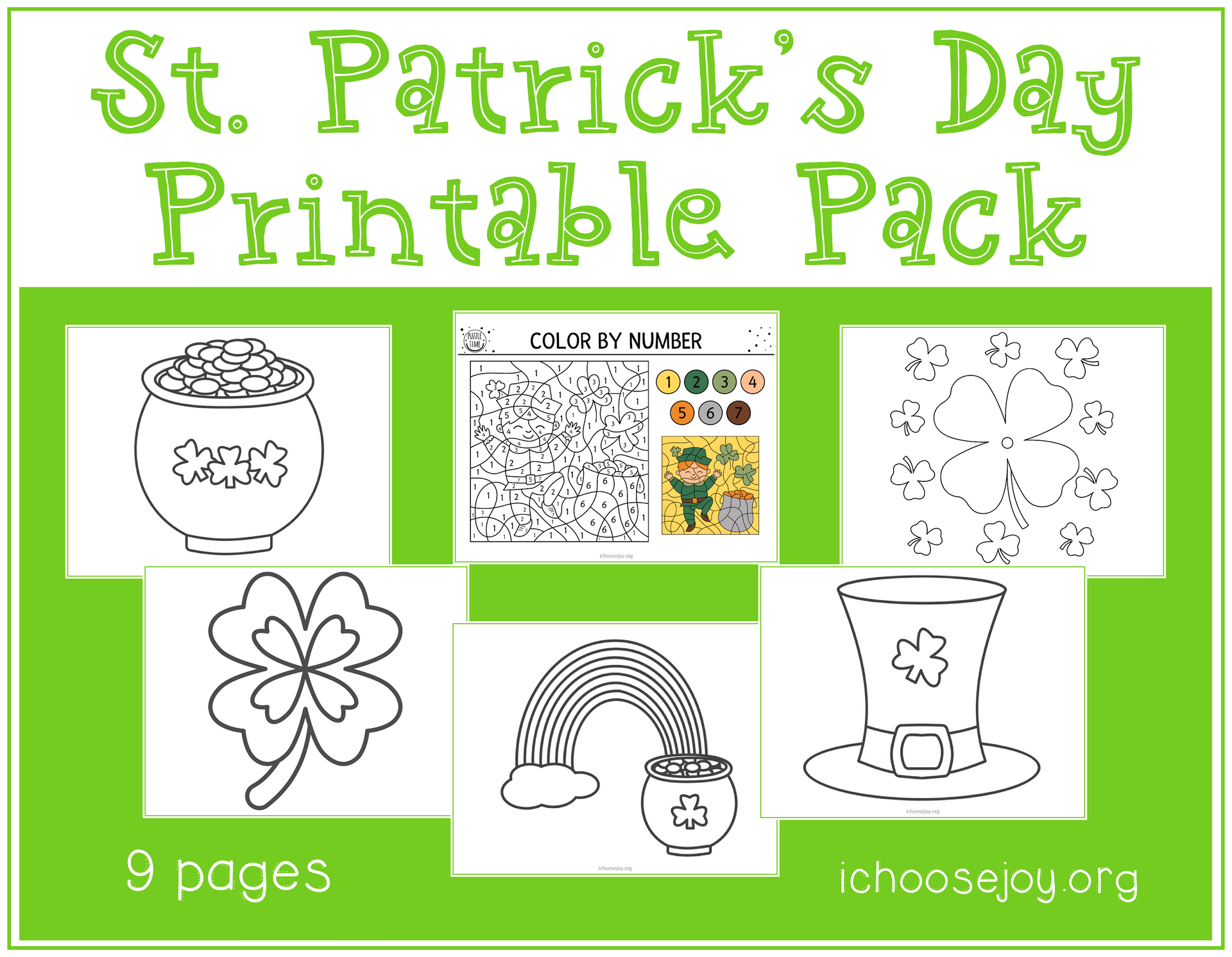 St. Patrick's Day Printable Activity Pack : coloring or salt painting ...