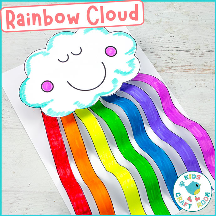 3D Rainbow Cloud Craft - Spring Craft - Rainbow Craft