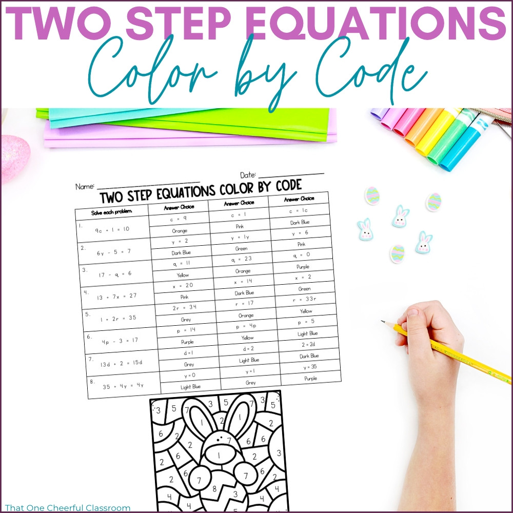 Spring Color By Code Differentiated Math Worksheets 4 Levels