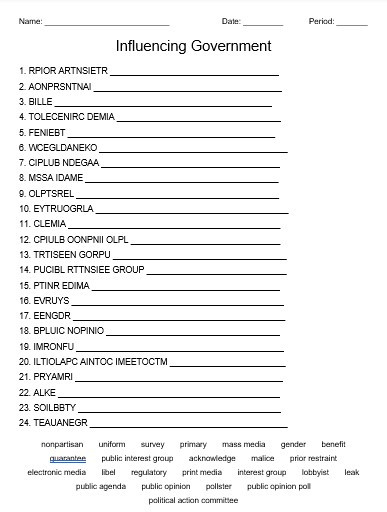 Civics Vocabulary Word Scrambles Bundle - Amped Up Learning