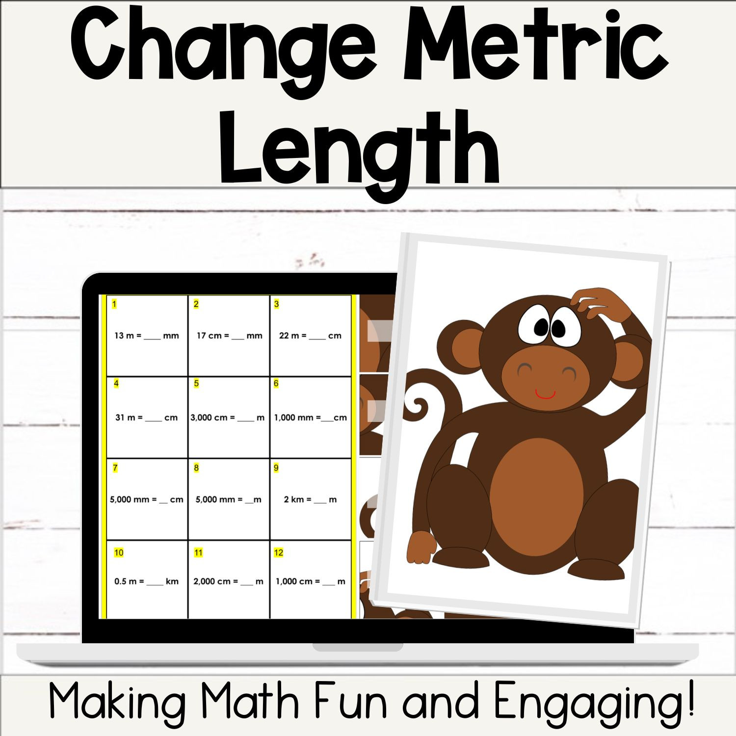 Change - Convert - Metric Length Digital Self-Checking Math Activity ...