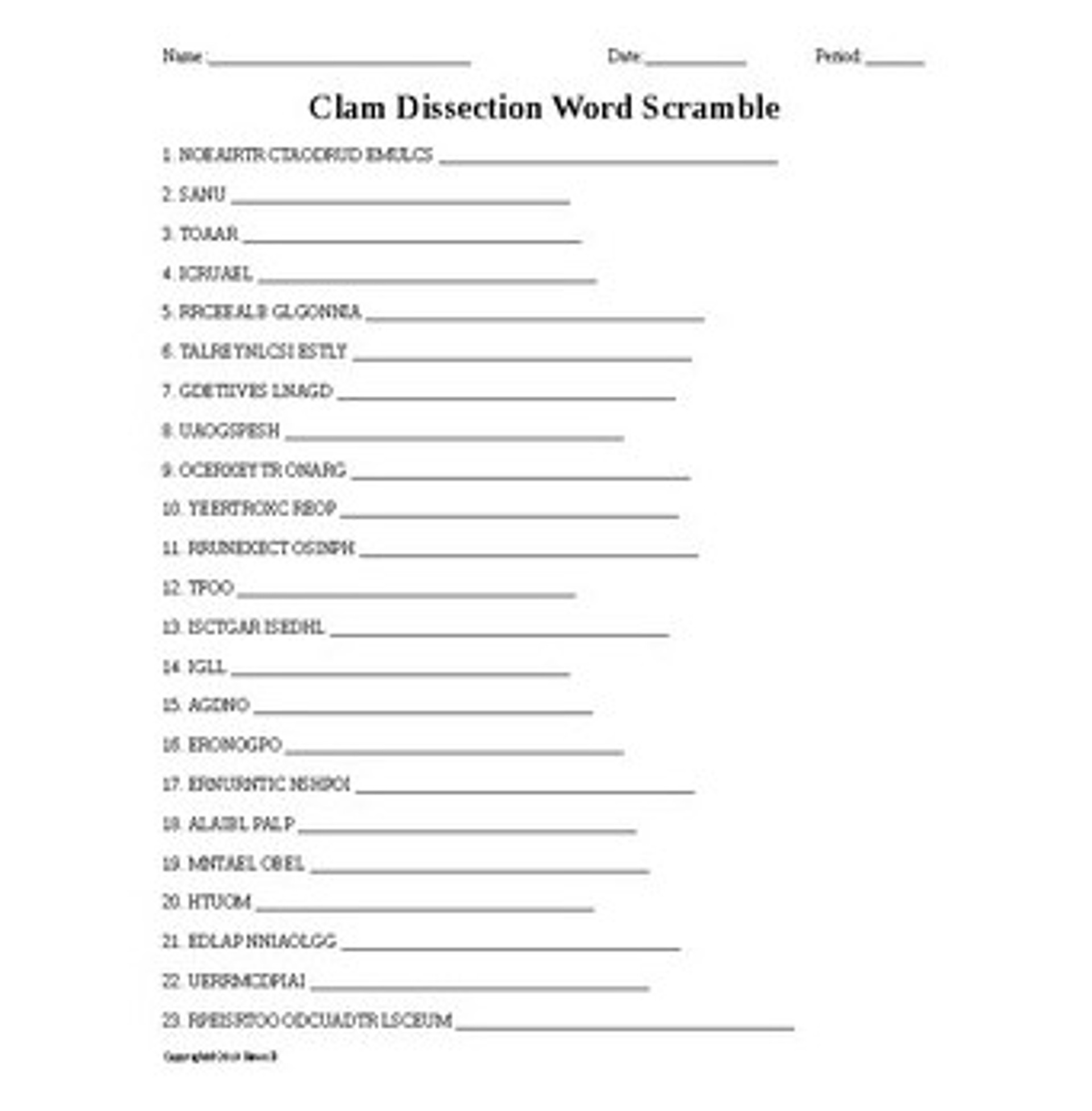 Dissection Word Scramble Bundle Amped Up Learning