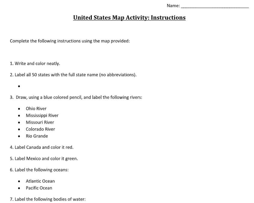 United States Mapping Activity - Amped Up Learning