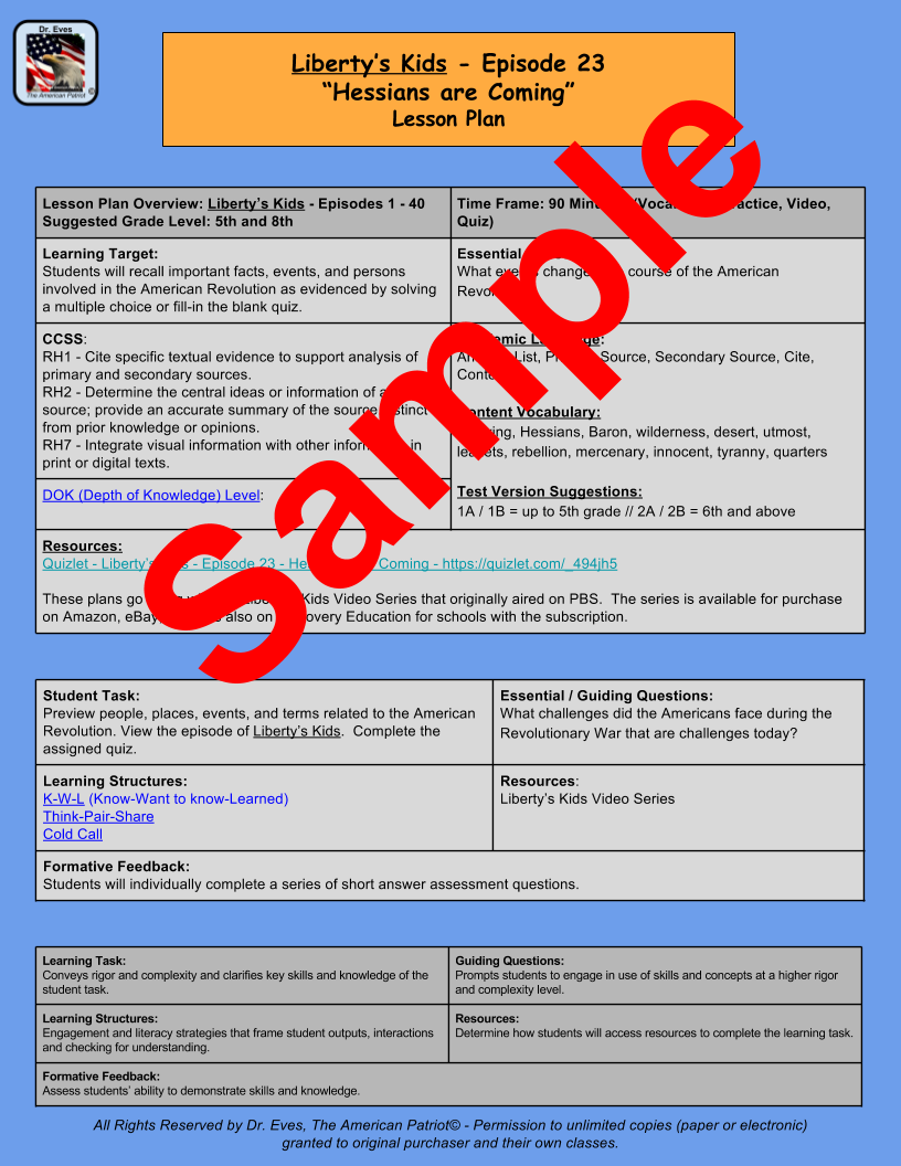 Liberty's Kids - Episode 4 - "Liberty or Death" - Amped Up Learning