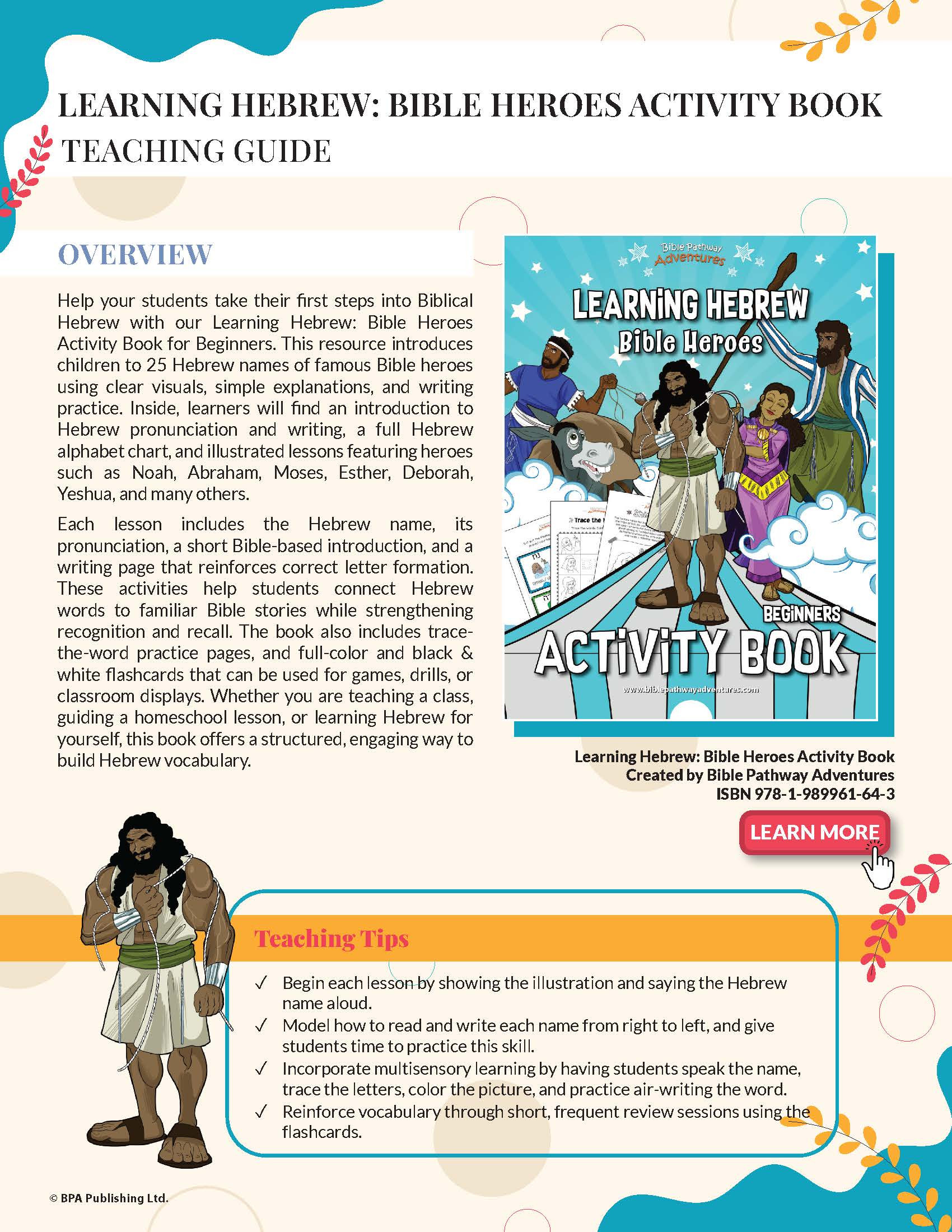 Learning Hebrew: The Alphabet Activity Book