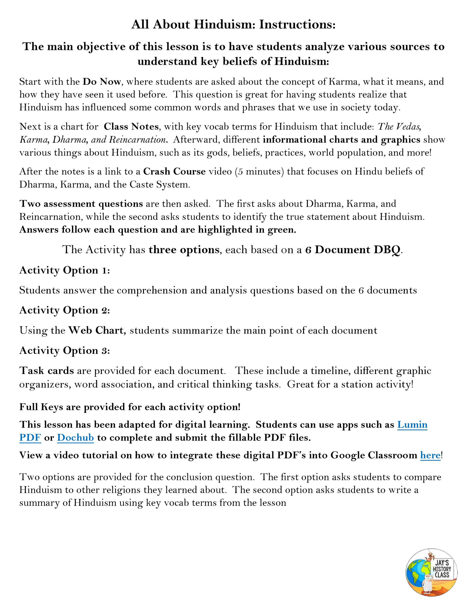 Hinduism WebQuest - Amped Up Learning