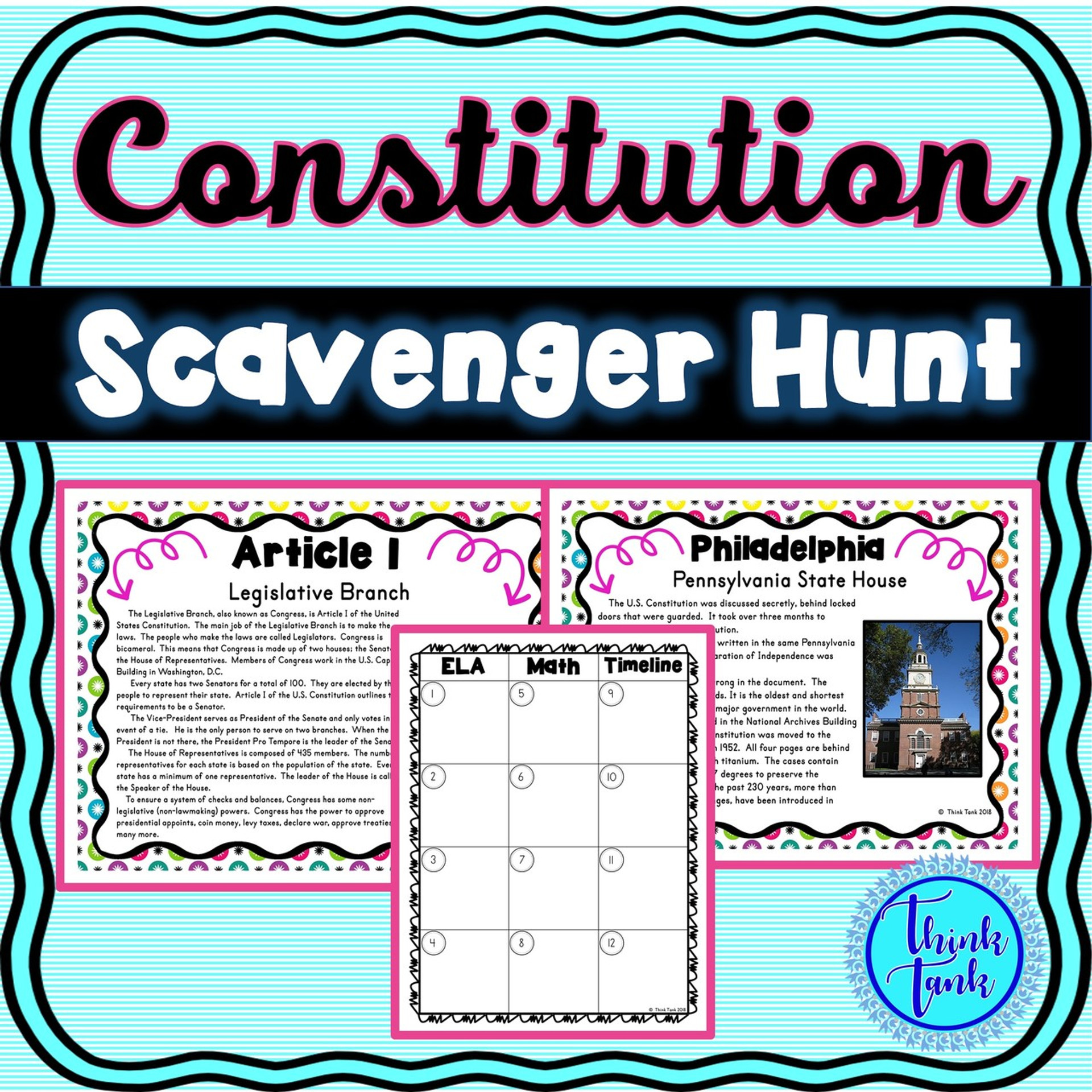 U S Constitution Scavenger Hunt Task Cards Articles Of The u-s-constitution-scavenger-hunt-task-cards-articles-of-the