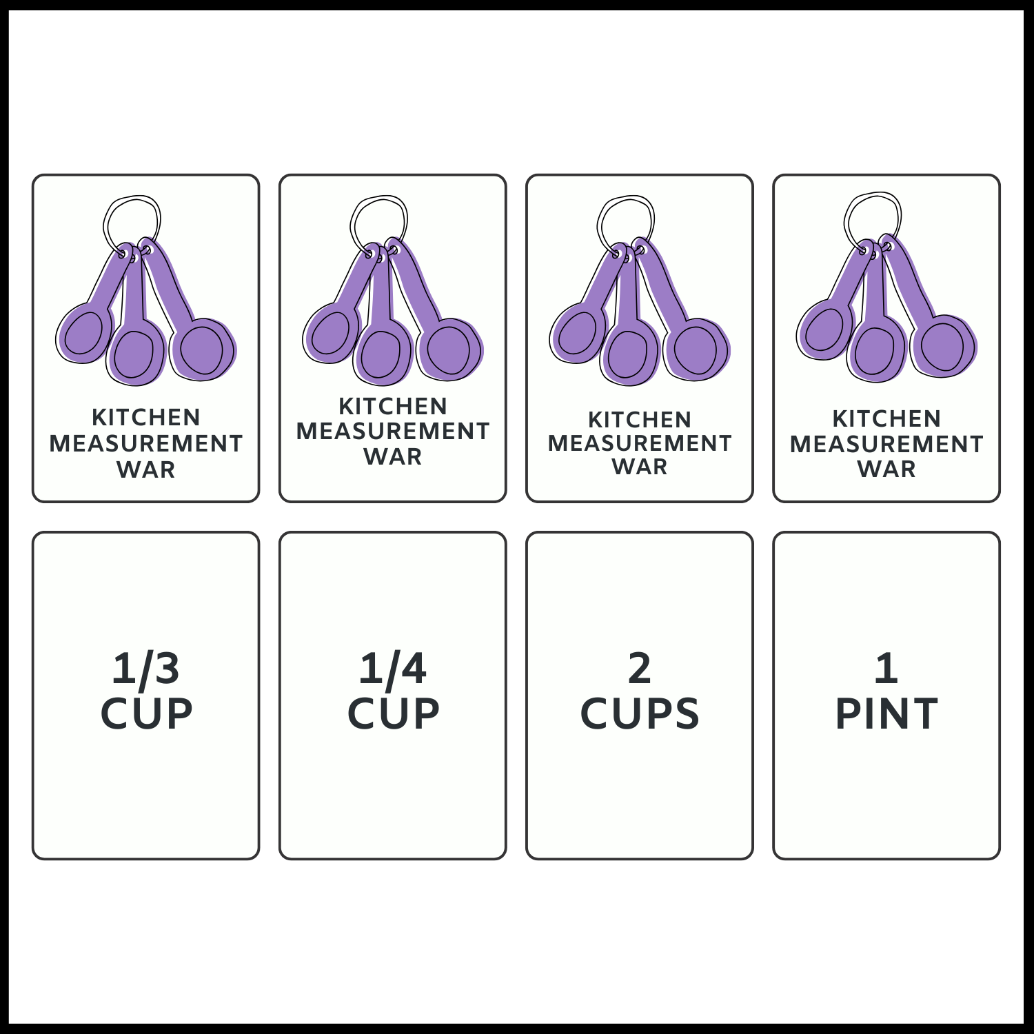 Kitchen Measurement War Card Game