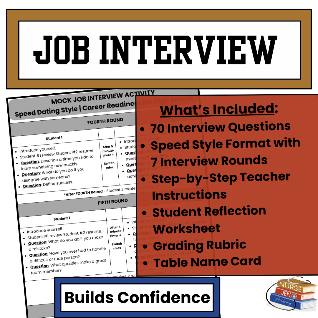 Mock Job Interview Activity | Speed Dating Style | Career Readiness | CTE