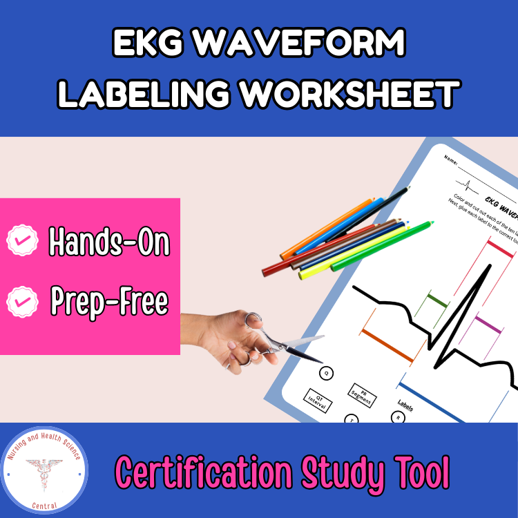 EKG Waveform Labeling Worksheet | Hands-On Learning for Health Science ...