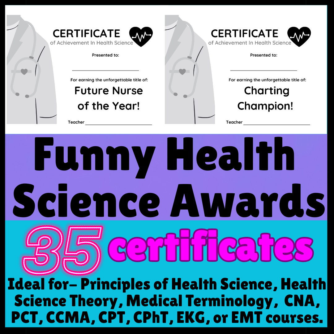 Funny Health Science Awards | Printable End of Year Student ...